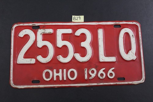 VINTAGE - 1966 OHIO LICENSE PLATE - 2553 LQ (B29 | eBay