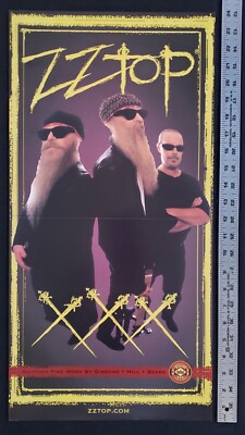ZZ Top XXX RARE Original 1999 2-Sided 12x24 Record Label Promo Poster ...