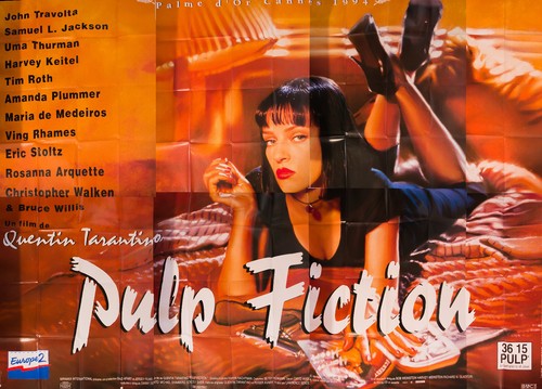 PULP FICTION Tarantino Huge French Billboard Vintage Movie Poster ...