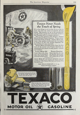 1926 Texaco Motor Oil Gasoline Zero Pour Test Touch Of Spring Vintage ...