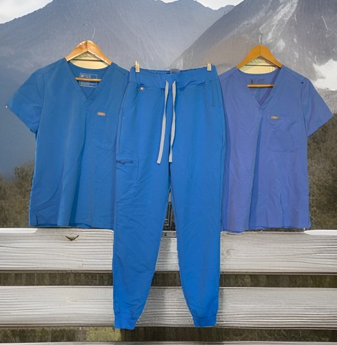 Figs Scrubs Pants Tops Women S Tall Blue Work Lot Of 3 Hospital Nurse ...