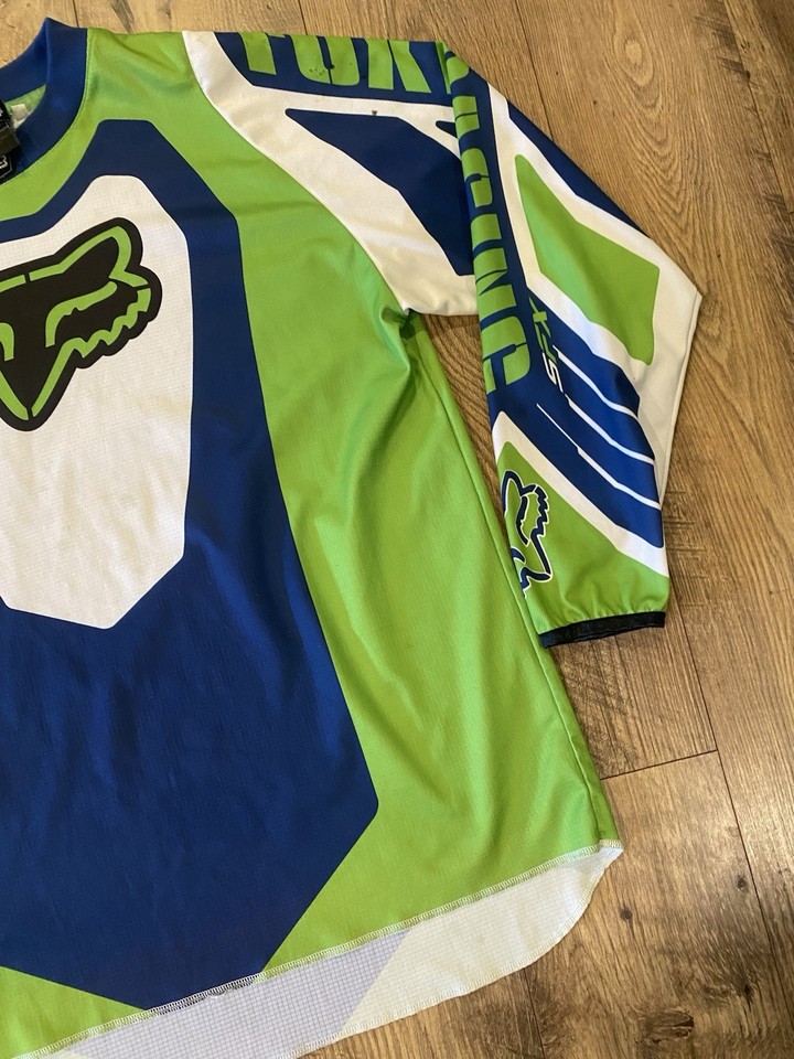 Vtg Fox Racing Motocross MX Jersey Mens Green Blue 90s Y2K Motorcycle Riding XL | eBay