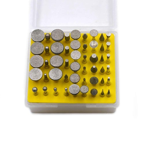 50pcs Diamond Coated Grinding Head Grinding Burrs Set for Dremel Rotary ...