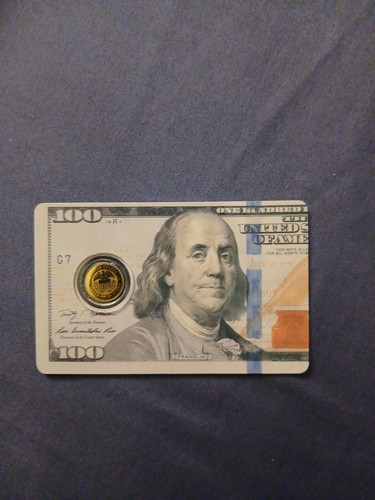 1/1000 oz Gold Coin Card 9999 Fine Gold 100 Dollar Bill Flag Theme | eBay