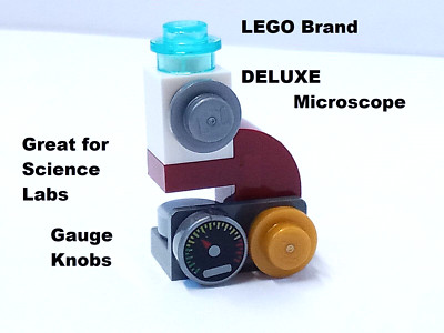 LEGO Minifigure Deluxe Microscope Gauge Silver Plate Knobs Science Lab ...