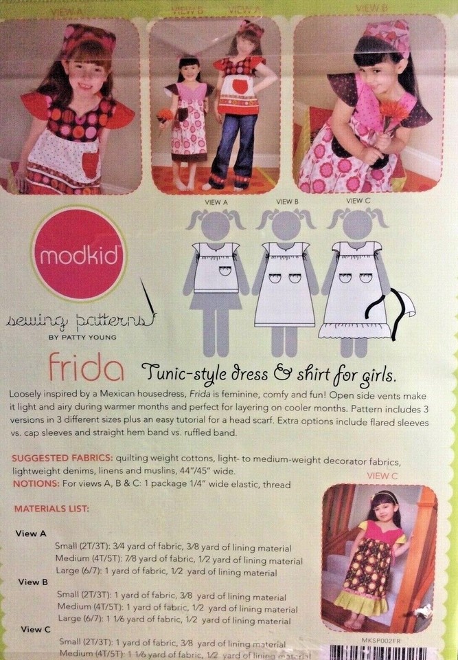 MODKID PATTERN -FRIDA- SIZES 2T- 7 | eBay