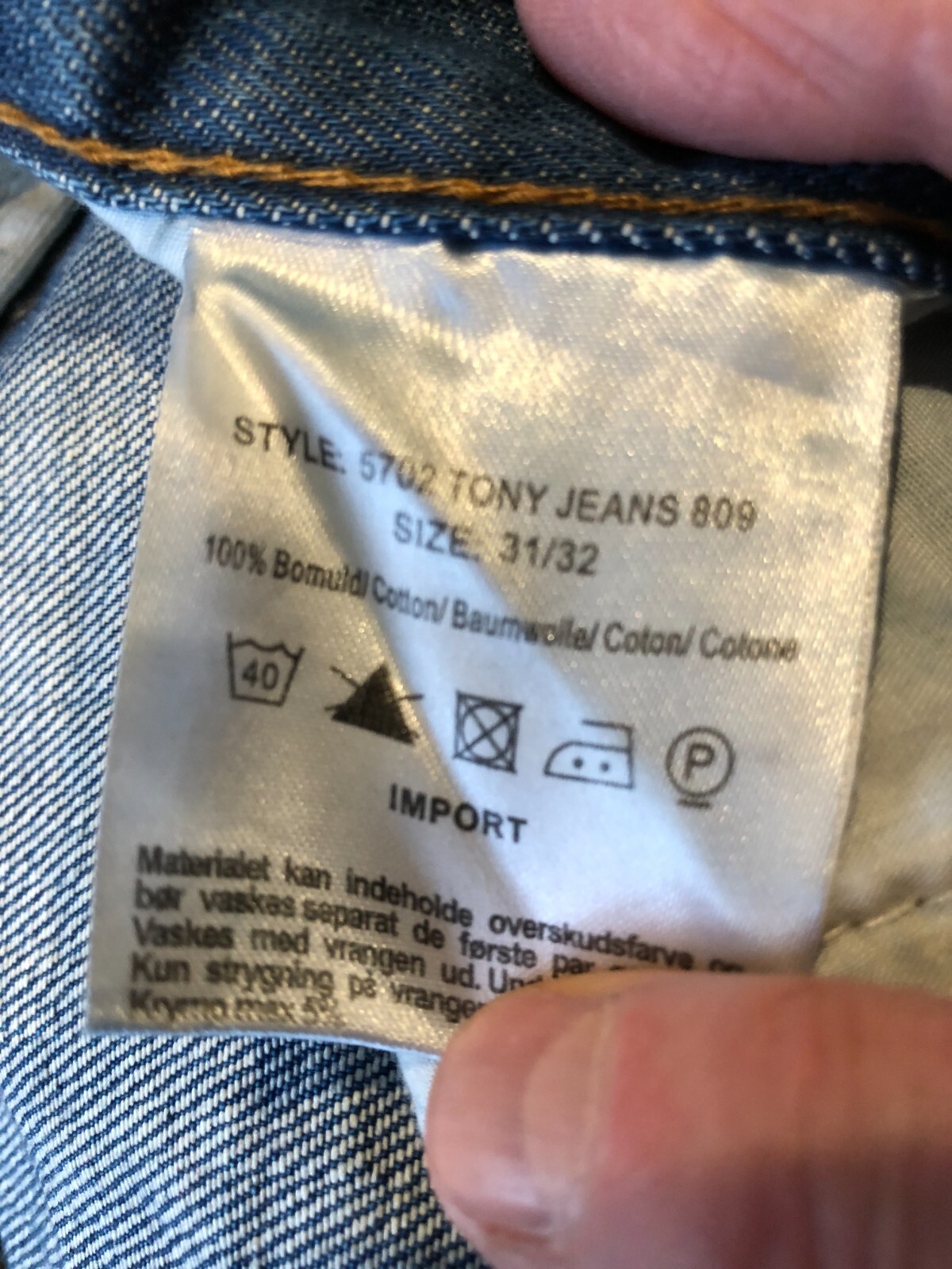 Indigo Jeanscode ~ factory aged denim jeans zip fly slim fit 31"Wx33"L ...