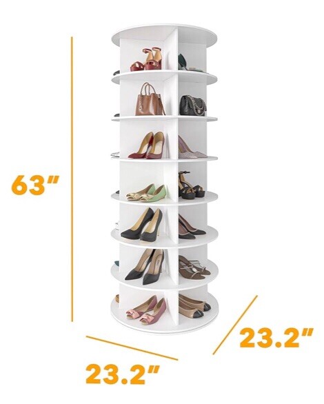 SpaceAid 7 Tier Rotating Shoe Rack Tower, Spinning Display Lazy Susan ...