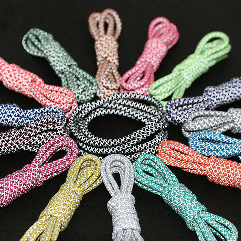 Premium ROUND Reflective SHOE LACES - Sport Sneaker Boot Casual Shoe ...