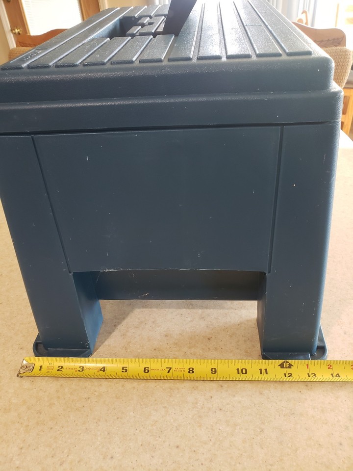 Stack-On Step Stool & Tool Box Tough 325 Lbs Weight! USA Made Blue New ...