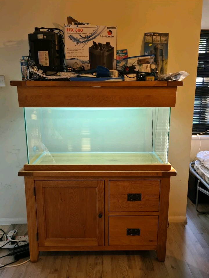 Oak 200L Fish Tank with Stand & Storage | eBay UK