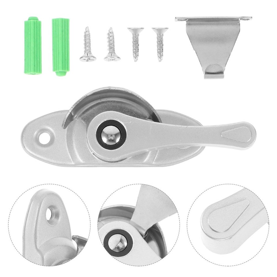 2 Sets Universal Stainless Steel Crescent Lock with Hook Window and ...