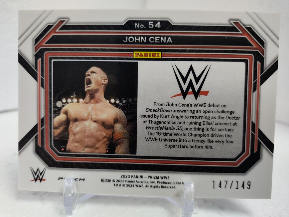 JOHN CENA #/149 PURPLE Prisms 2023 Panini Prizm Wrestling WWE You Can't ...