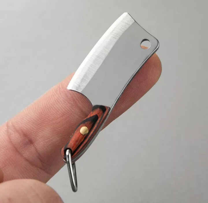 Mini Stainless Steel Butcher Knife Hatchet Keychain Free Ball Chain ...
