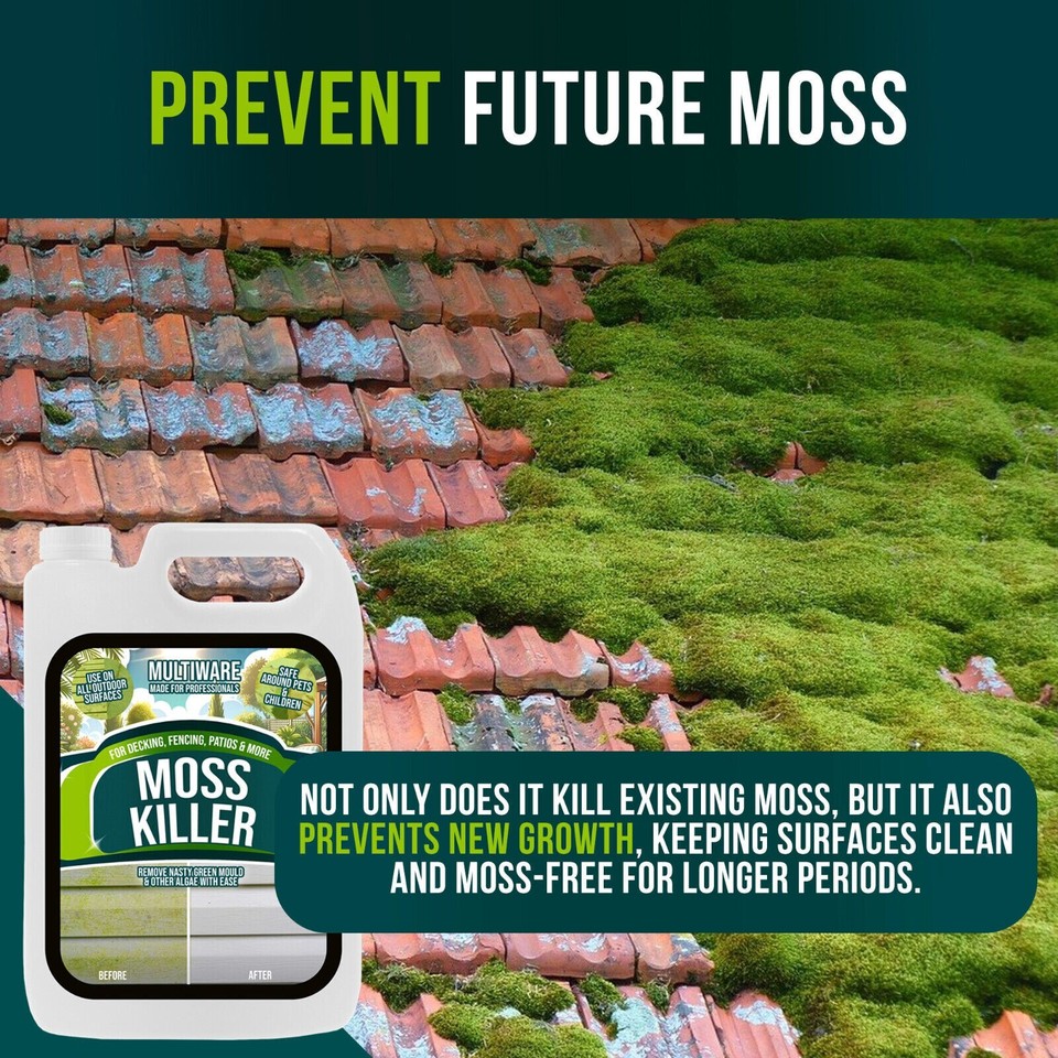 MOSS PATIO PATH CLEANER CONCENTRATE 5L HEAVY DUTY MOULD ALGAE LICHEN ...