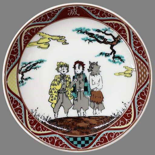Tanjiro & Zenitsu & Inosuke Original Kutani Yaki Plate Demon Slayer ...