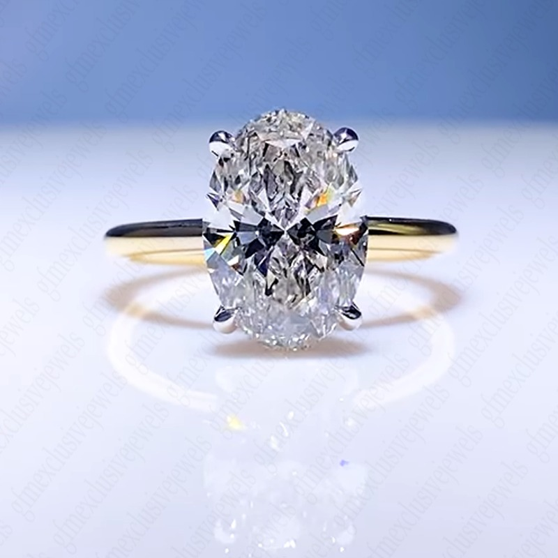 2.85Ct IGI E VS1 OVAL CUT LAB GROWN DIAMOND ENGAGEMENT RING IN 14K TWO-TONE GOLD | eBay