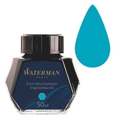 Waterman Blue Ink for Fountain Pen 50ml Inspired Blue/ South Sea Blue ...