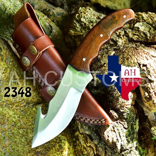 Custom Hand-Made D2 Steel Skinner Knife Gut hook Knife With Sheath 2348 ...
