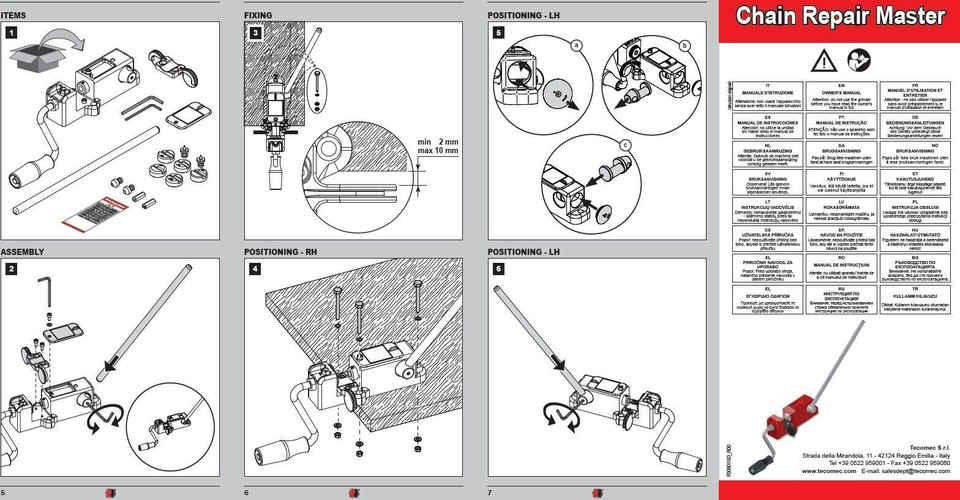 Tecomec Chainsaw Saw Chain Repair Master Breaker & Spinner COMBO Repair ...