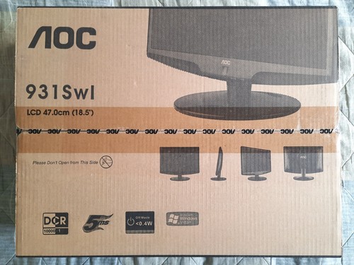 New Factory Sealed Box Black 18.5" AOC 931Swl Widescreen Wide Class LCD ...