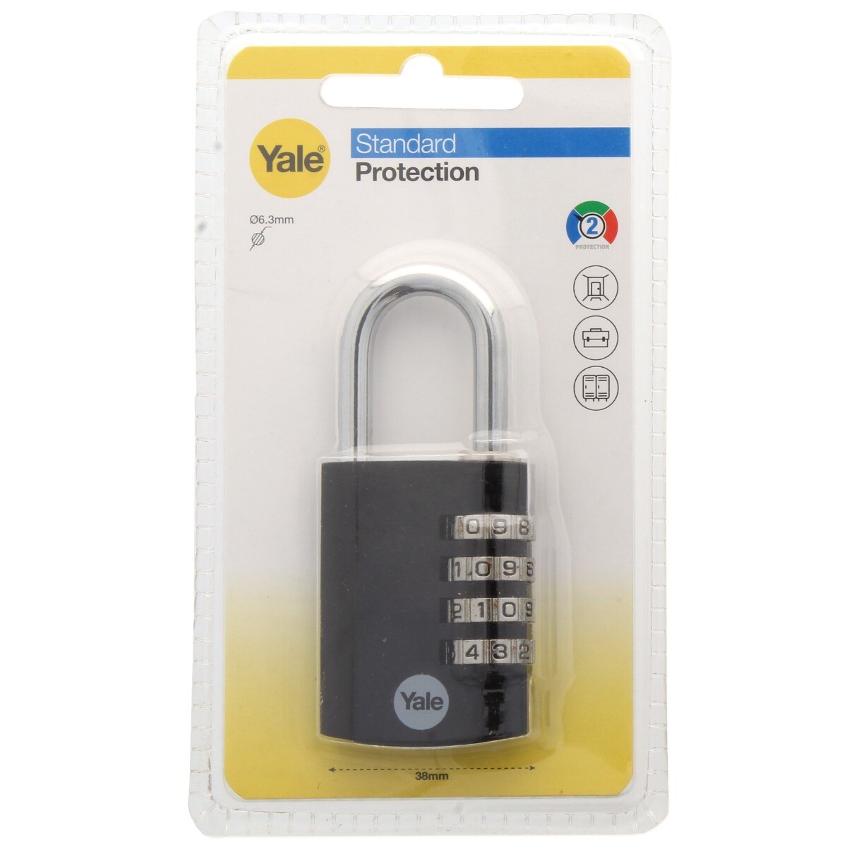 YALE COMBINATION PADLOCK 4 Digit School Gym Toolbox Locker Dial Code ...