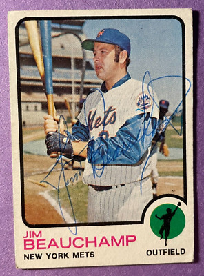 SIGNED JIM BEAUCHAMP AUTOGRAPHED 1973 TOPPS BASEBALL CARD - METS | eBay