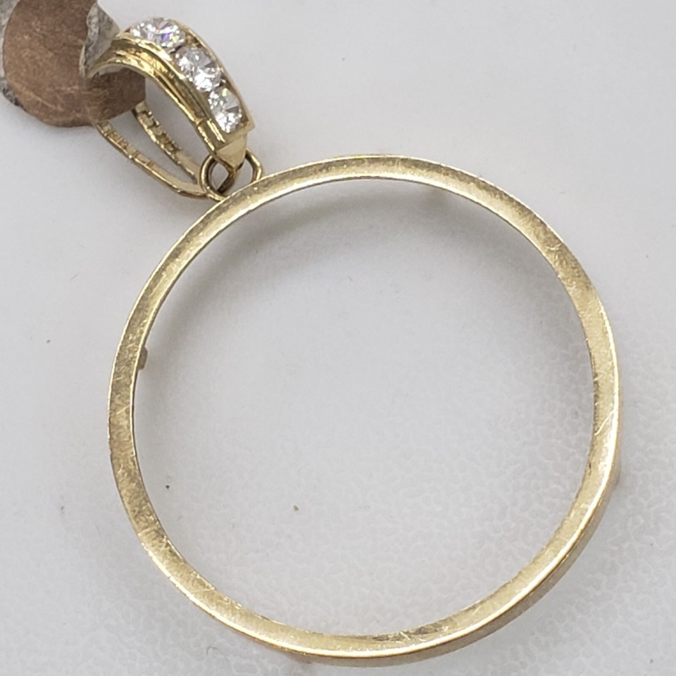 14k solid gold 4 Prong 50 pesos centenario Coin Bezel Frame pendant | eBay