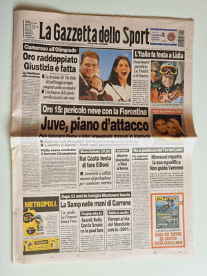Gazzetta Dello Sport 16 February 2002 Olympics Trettel - Sampdoria ...