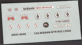 Hobby Design 1/24 Nissan Skyline GTR R32 metal logo decal from Japan ...
