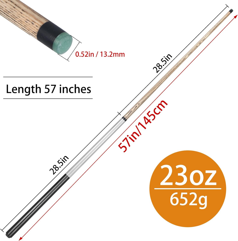 Pro Break Cue Stick 21-23 Oz with 13mm Tip, Chalk & Glove Included | eBay
