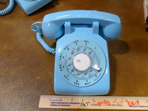 ( B ) Working 1965 Western Electric Bell Turquoise Desk Rotary Phone ...