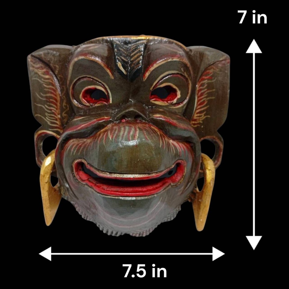 Barong Monkey Balinese Brown Hand Carved Wood Bali Mask Indonesia Wall ...