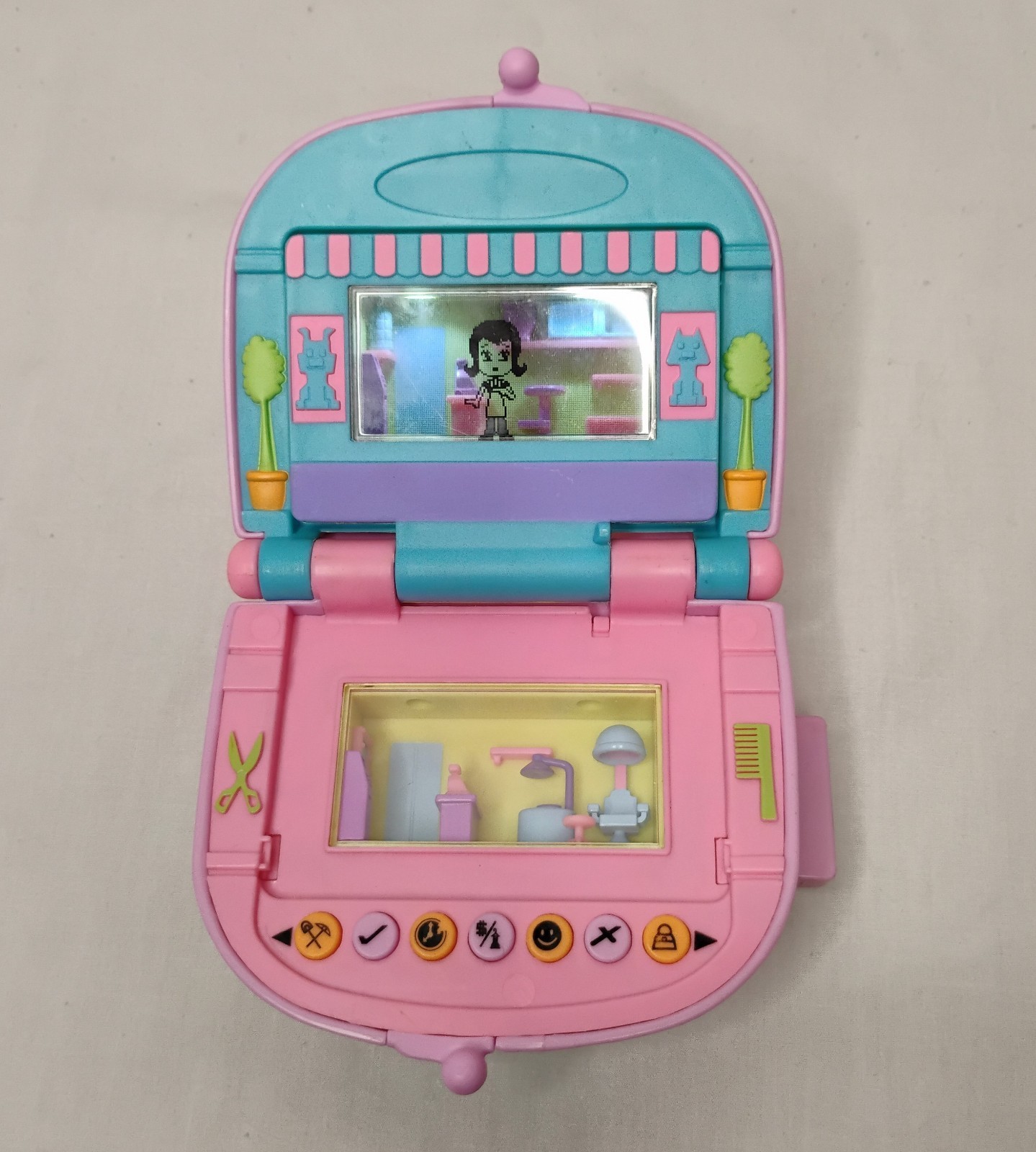 PIXEL CHIX LOVE TO SHOP PET MALL SALON PURSE FLIP SCREEN VIRTUAL TOY ...