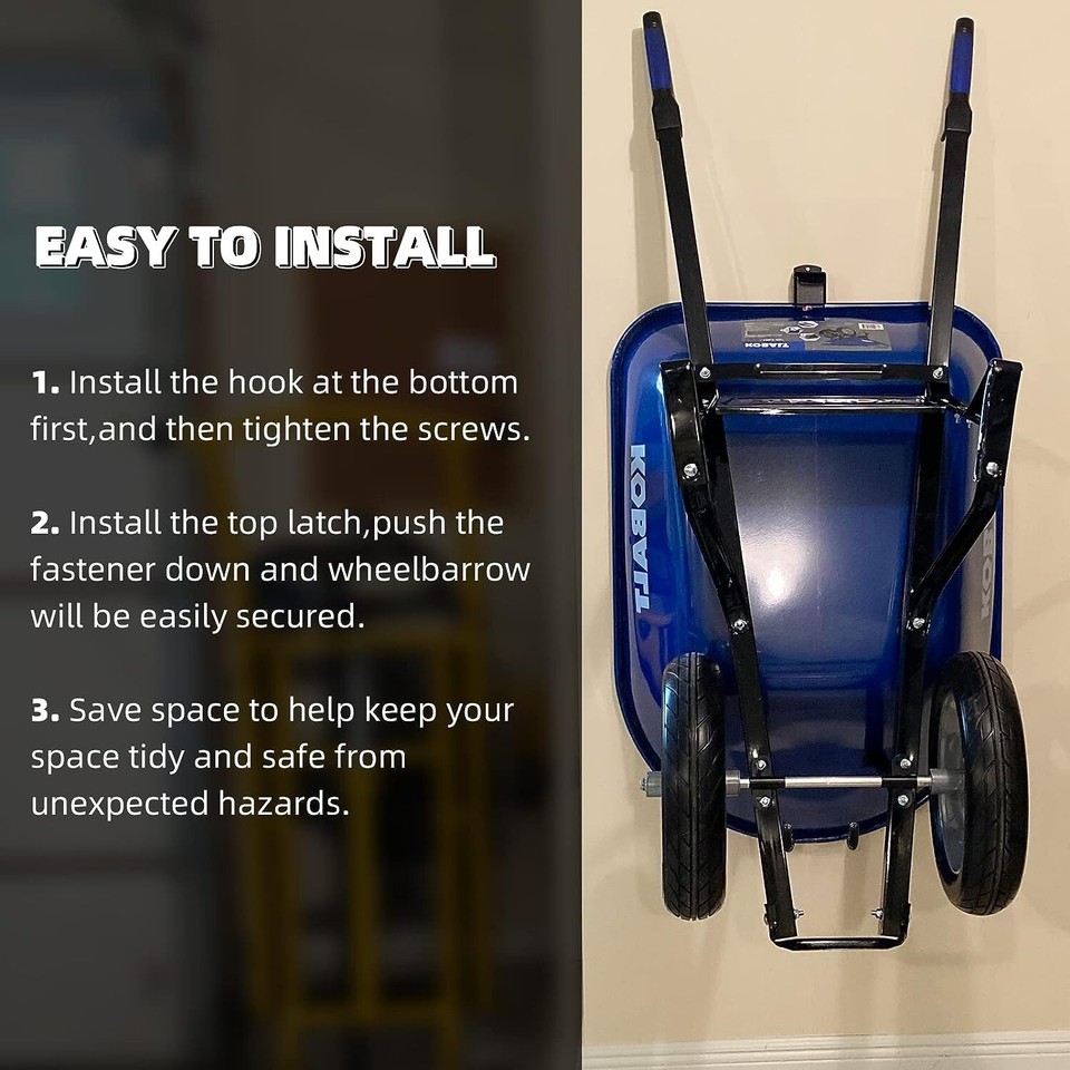 Wheelbarrow Holder Hanger Holder for Garage Wall Wheelbarrow Storage ...