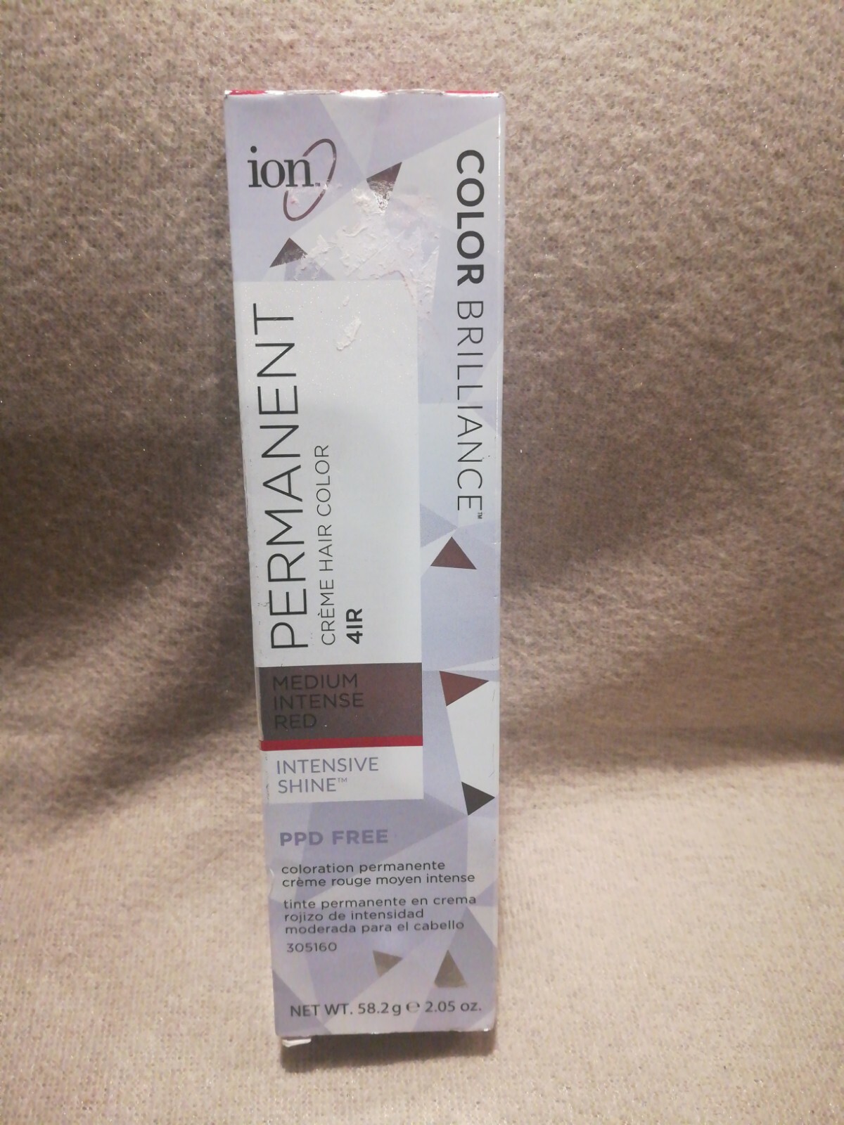 ION Color Brilliance Permanent Cream Hair Color. 4IR Medium Intense Red ...