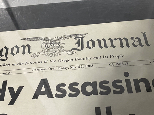 1963 Original Front Page Newspaper Kennedy Assassinated; Gov. Connally ...