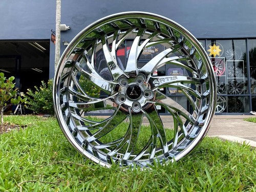 22"ARTIS DECATUR CHROME LIP WHEELS 5x115 22x9 HIGH OFFSET FORGIATO ...