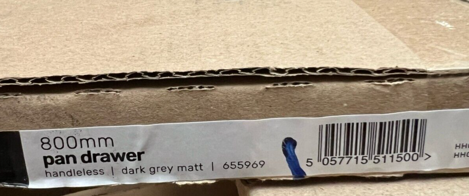 Homebase Handleless Kitchen Pan Drawer Front (W)797mm - Matt Dark Grey ...