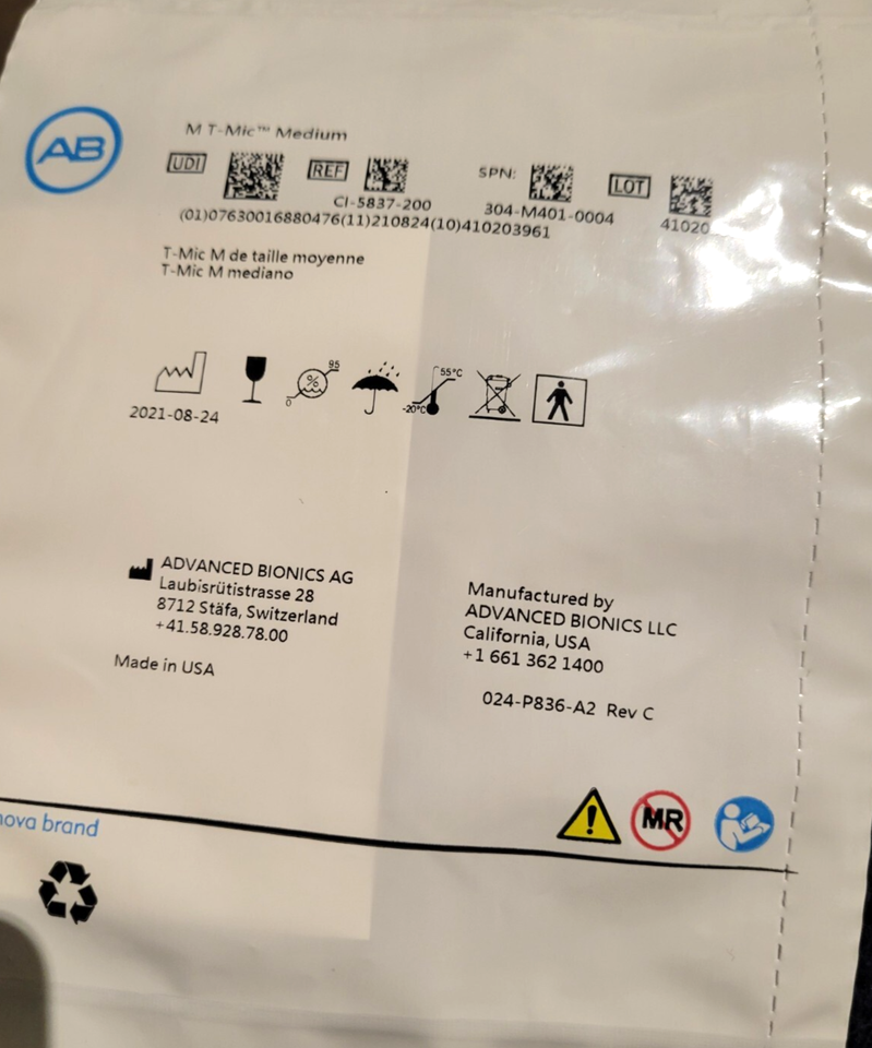 Advance Bionics M T-Mic ---medium-- new in package | eBay