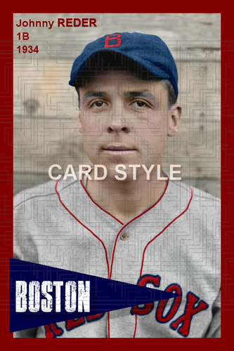 Johnny Reder - 1934 Boston Red Sox - choose a size - colorized print | eBay
