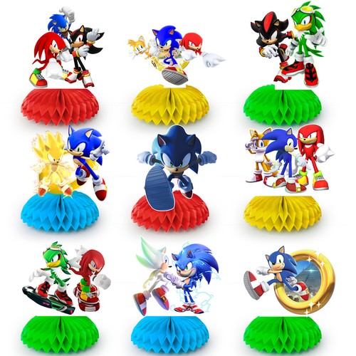 Sonic Table Decorations,9pcs 3D Sonic Birthday Party Table Centerpieces ...