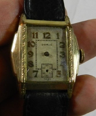 Vintage Men's Doric 7 Jewel Watch with leather band - for Parts or ...