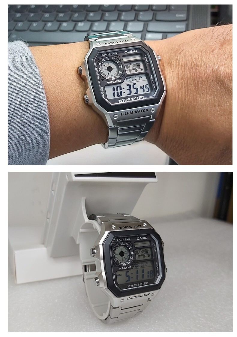 Casio Illuminator AE1200WHD-1A Digital Stainless Steel Mens Watch AE ...