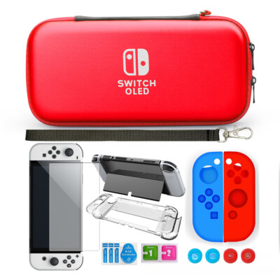 Nintendo Switch OLED Storage Pack Set Host Case Tempered Film Silicone ...