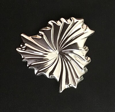 Vintage Jeri Lou Scarf Dress Clip Silver Tone Textured Flowy Abstract ...