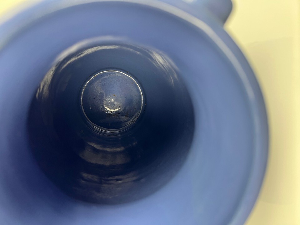 Vintage Blue Pottery Vase Art Deco Streamline Effect | eBay