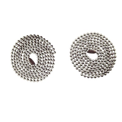 2 x 16.25" Military Stainless Steel Dog Tag Ball Chain in Silver Free ...