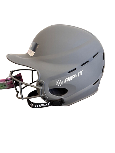 RIP-IT Vision Pro M/L Grey Matte Fastpitch Softball Batting Helmet with ...