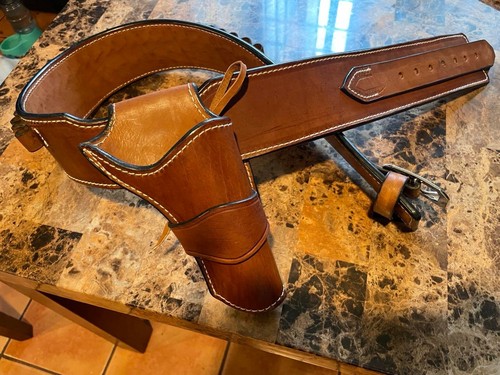 D.A.D CUSTOM LEATHER Hollywood Single Holster John Wayne Rig Style | eBay